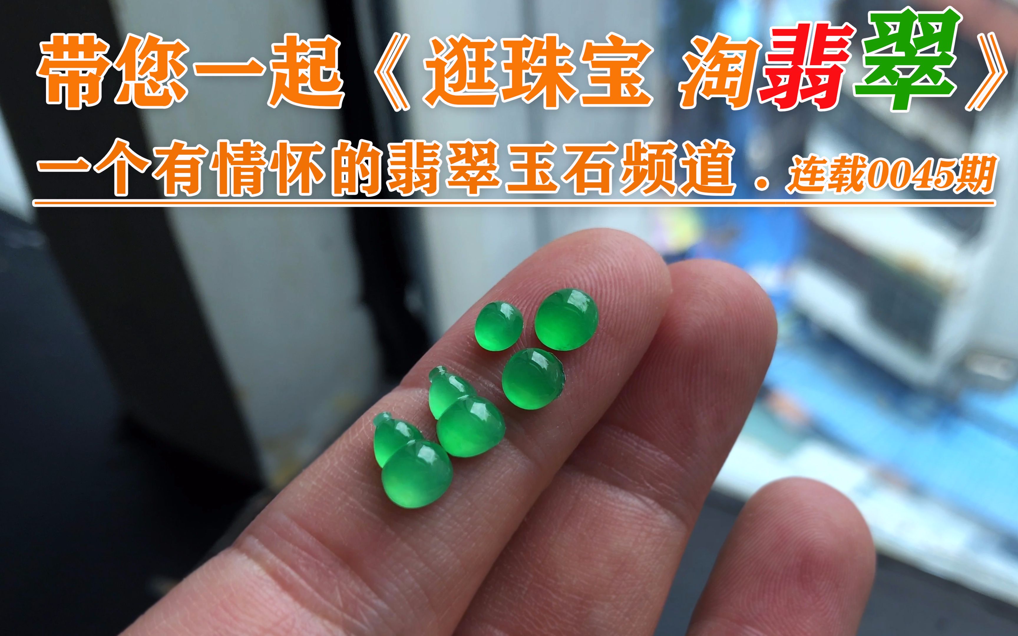 怒砸8800元,拿下五颗正阳绿翡翠蛋面!无奈强荧光玻璃种却买不起
