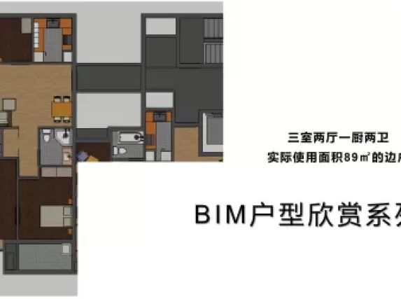 BIM户型分享系列-89边户