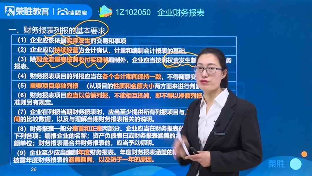 1Z102050 企业财务报表1
