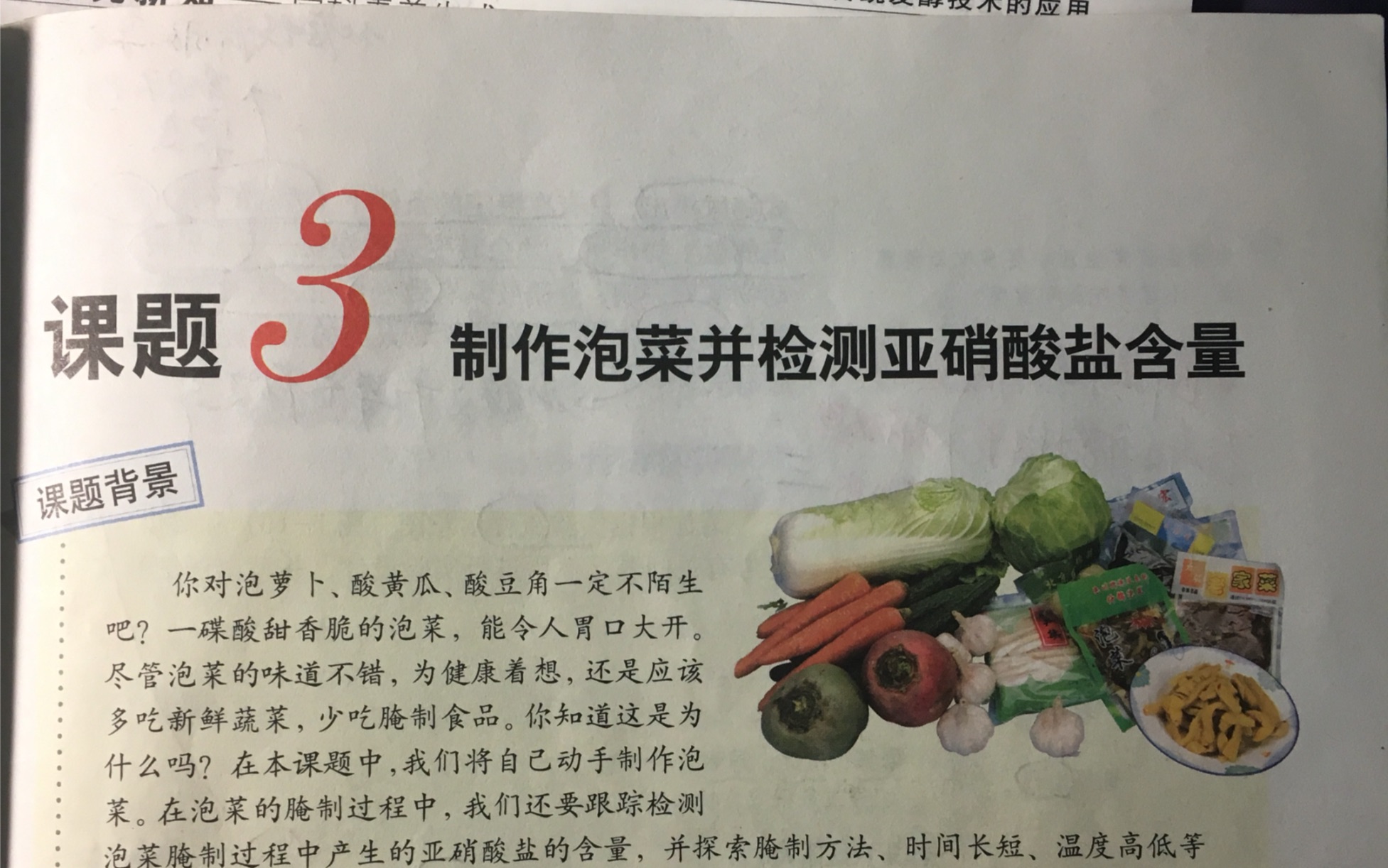 高中生物选修一专题一课题3制作泡菜并测定亚硝酸盐含量
