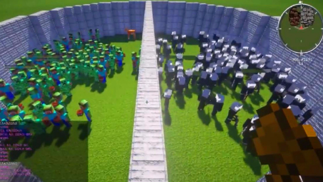 境界:《我的世界》100个暗墨vs100个史蒂夫苦力怕,暗墨这小心思