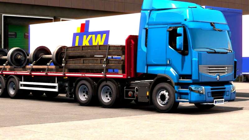 欧洲卡车模拟2:雷诺牵引车运输20吨钢铁建材,驾驶技术杠杠的