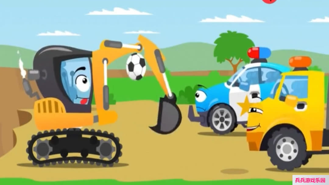 汽车动画视频 汽车玩具视频 挖掘机 拖车 卡车 警车 趣味动画