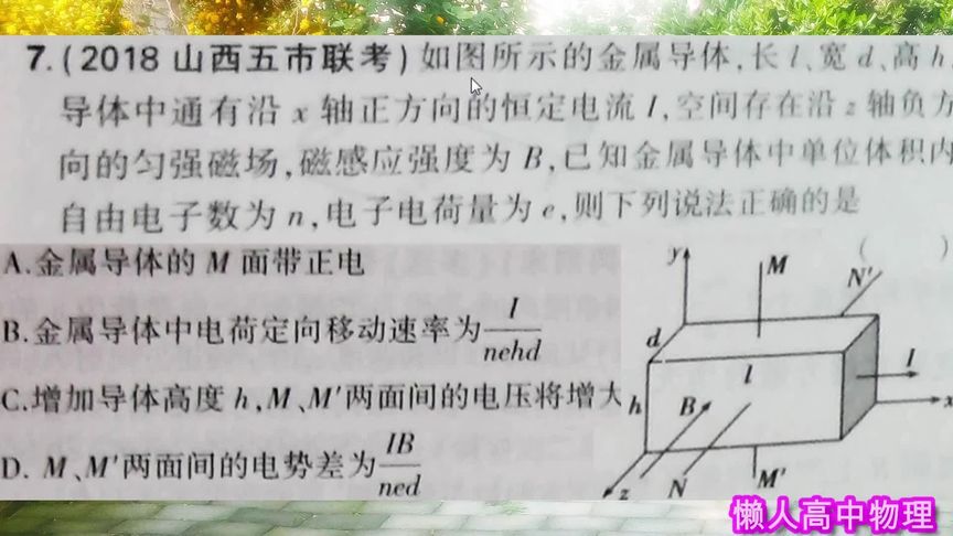 高中物理,霍尔效应的原理与应用