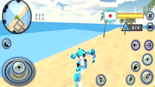 机器人战斗模拟,鲨鱼机器人海底狂奔打爆潜水艇,结果给轰高空