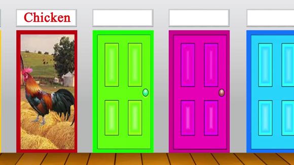 儿童早教动画,打开彩色的门,有马儿、公鸡、小猪