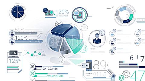 AE模板-35组企业信息图元素数据统计财务营销演示业务分析