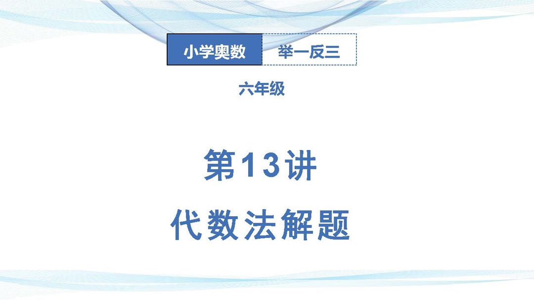 第13讲 代数法解题