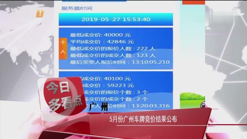 广州:五月份广州车牌竞价结果公布
