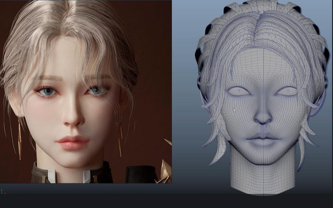 【Maya游戏角色建模】次世代写实女性角色制作,人体五官比例详细解说