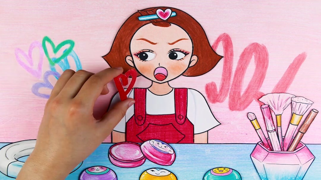 定格剪纸动画:化妆成抖音美女