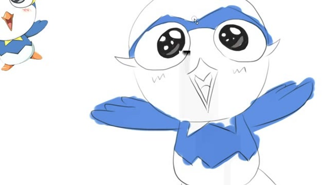 水彩画实例教学视频 可爱萌萌阿呦卡通形象动漫教程