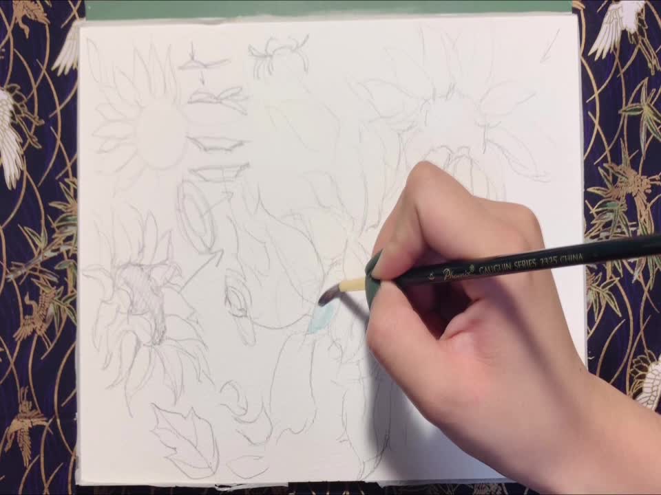 大船水彩 繁花绿植11-掌握“湿接”画法,使画面细腻饱满(2)