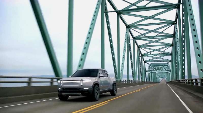 汽车,2020款RivianR1T皮卡世界第一辆电动皮卡零百加速3秒