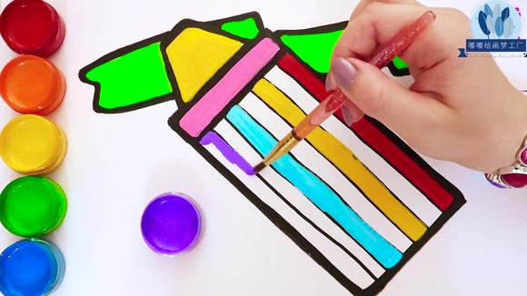 绘画小能手嘟嘟,画一支多彩蜡笔,认识各种漂亮的颜色