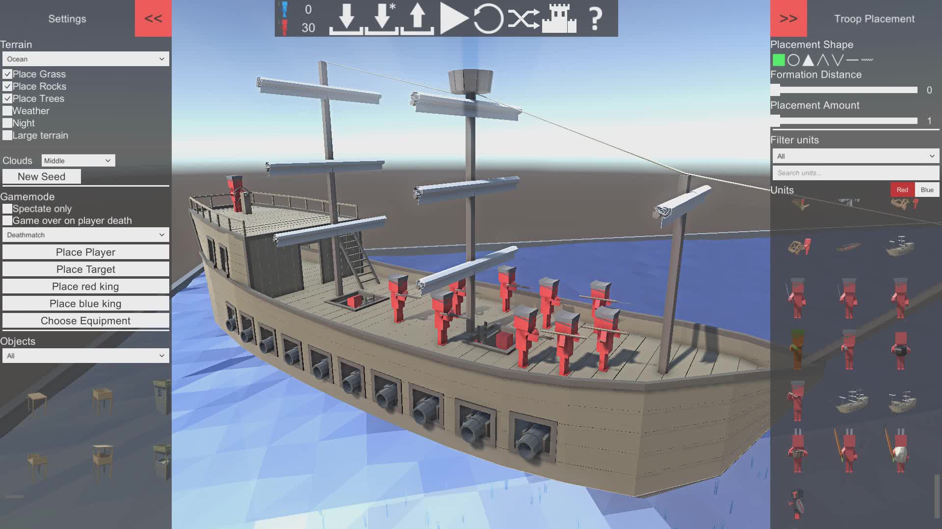 【小熙解说】方块战争模拟器 古代战争! 海战模拟器里有海盗和军舰!