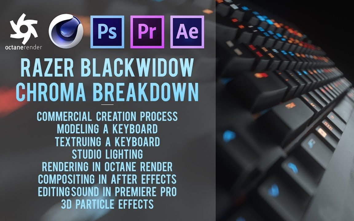 【C4D OC制作雷蛇键盘教程】【C4D教程】【C4D动画】【C4D渲染...