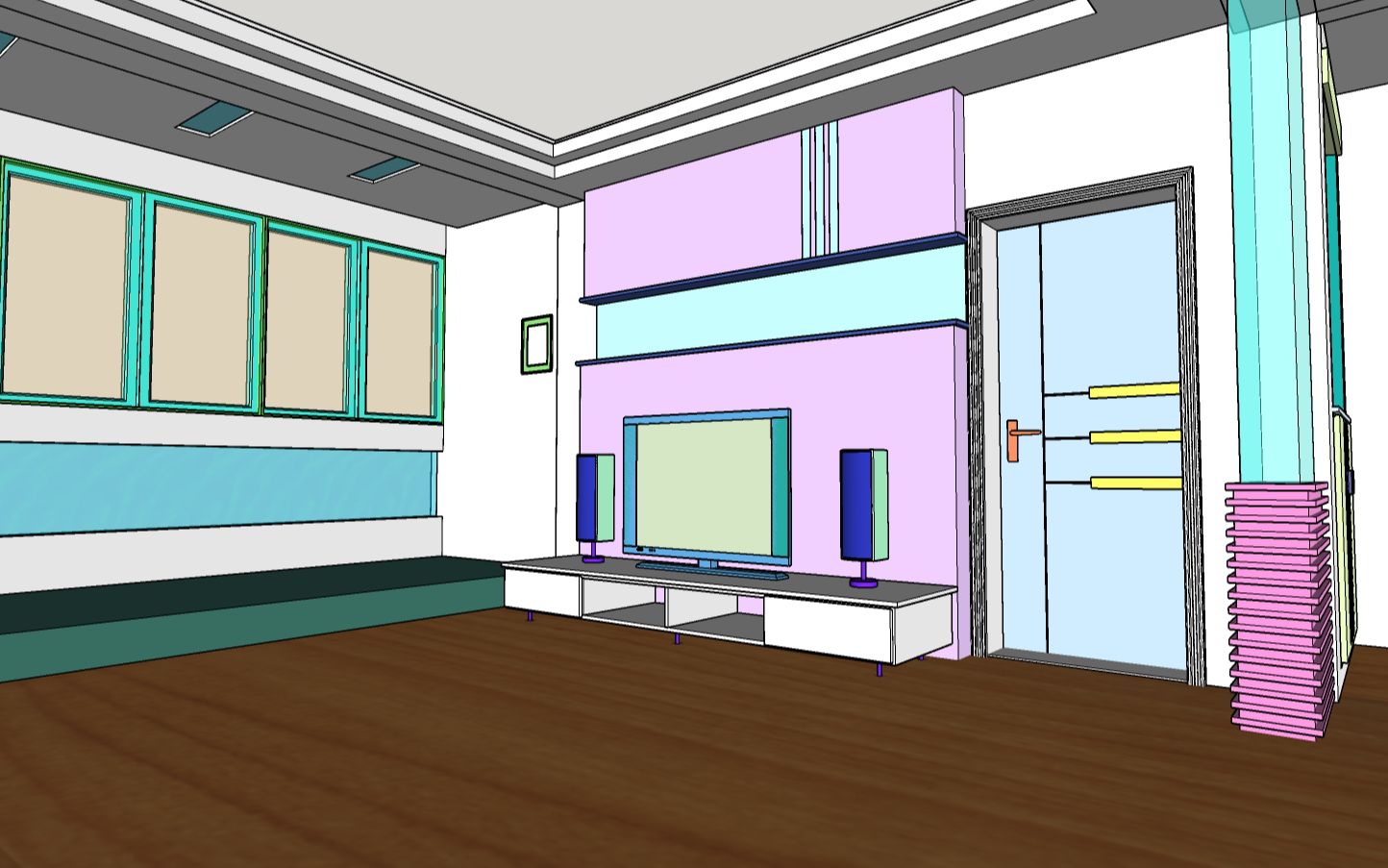 05.05_sketchup2019参数化室内立面结构生成-05(起居室B立面插座与...