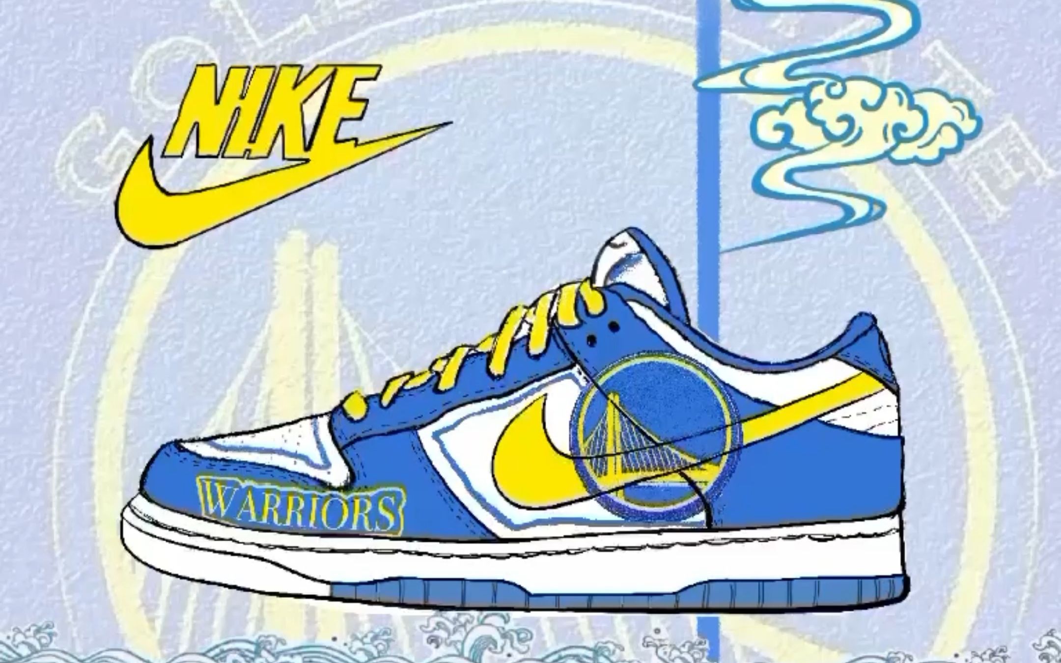 Dunk x Golden State Warriors 手绘设计稿