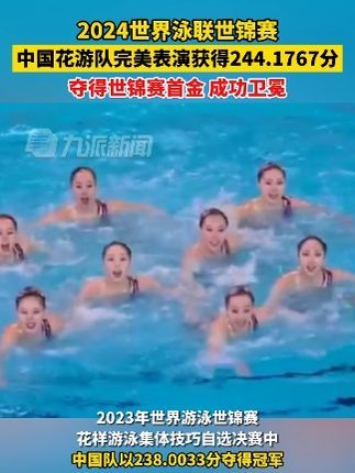 2月4日,卡塔尔,2024世界泳联世锦赛,中国花游队完美表演获得244....