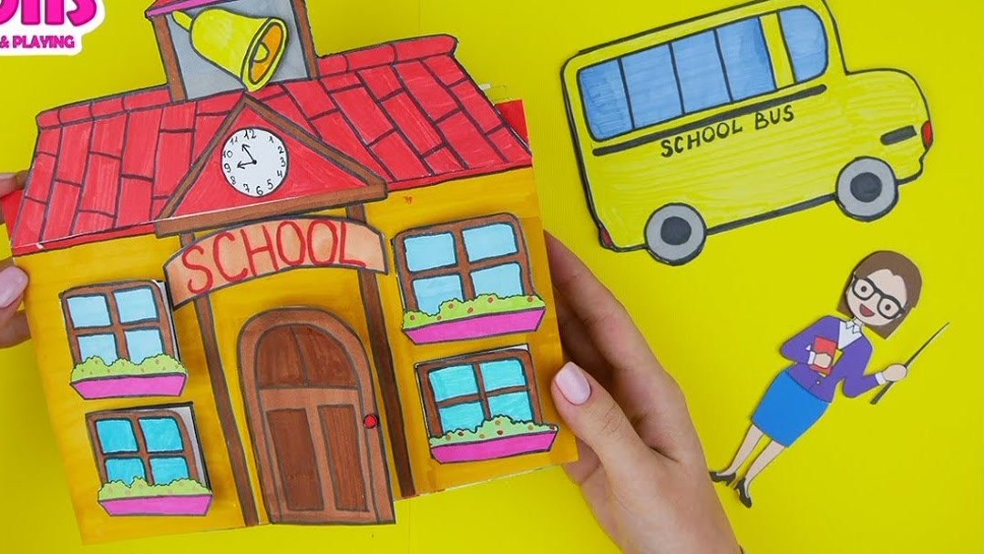 手工绘画剪纸:快乐的校园生活