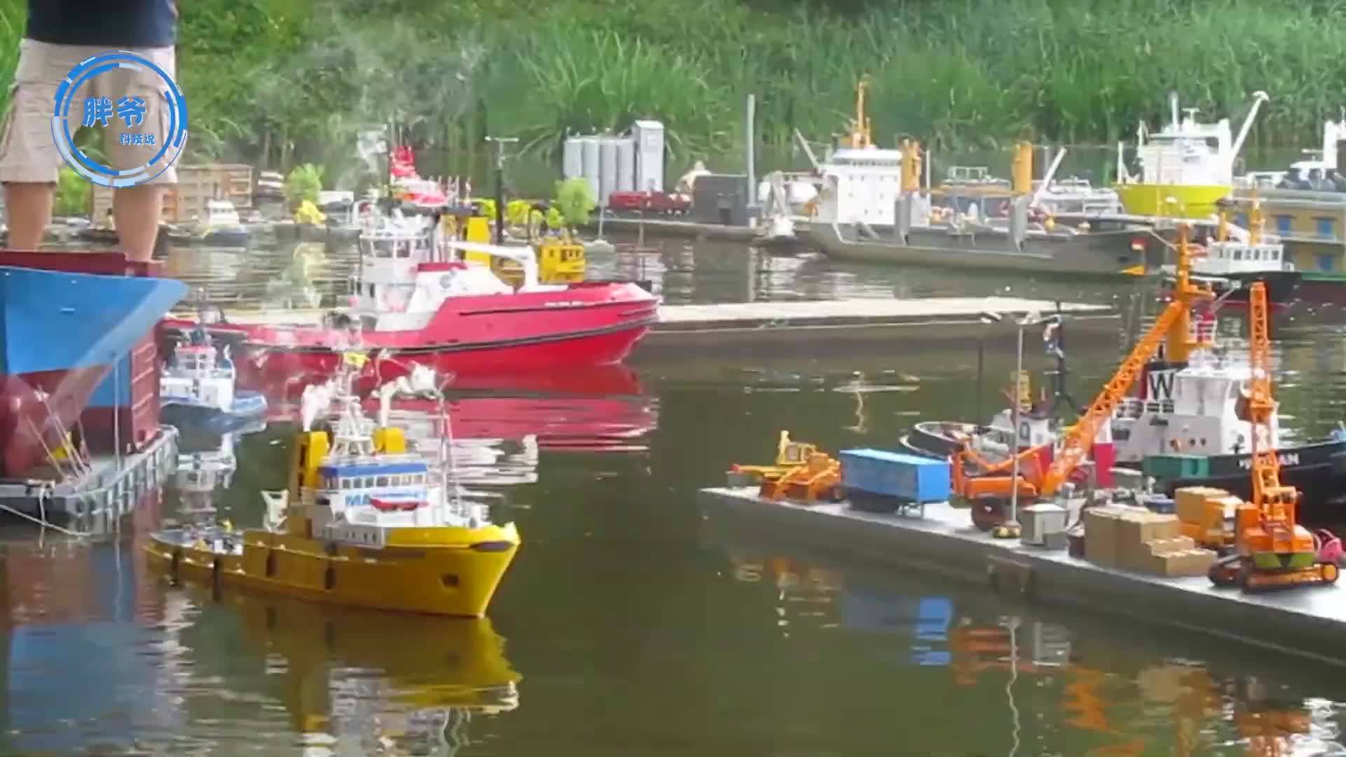 玩轮船模型的天花板了吧?各种船模齐上阵,模拟港口太逼真