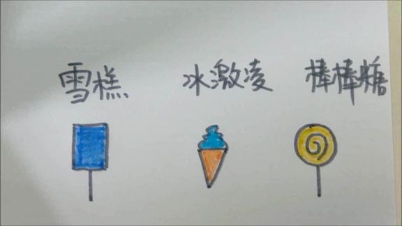 雪糕、冰激凌、棒棒糖简笔画