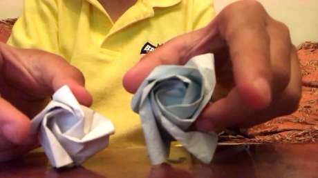 你知道鲜花怎么折吗?大叔教你一种玫瑰花的折法,步骤很简单