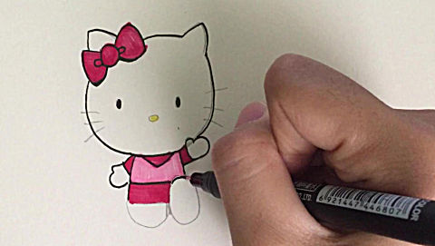 超可爱Q版hellokitty简笔画漫画手绘教程,简单上手