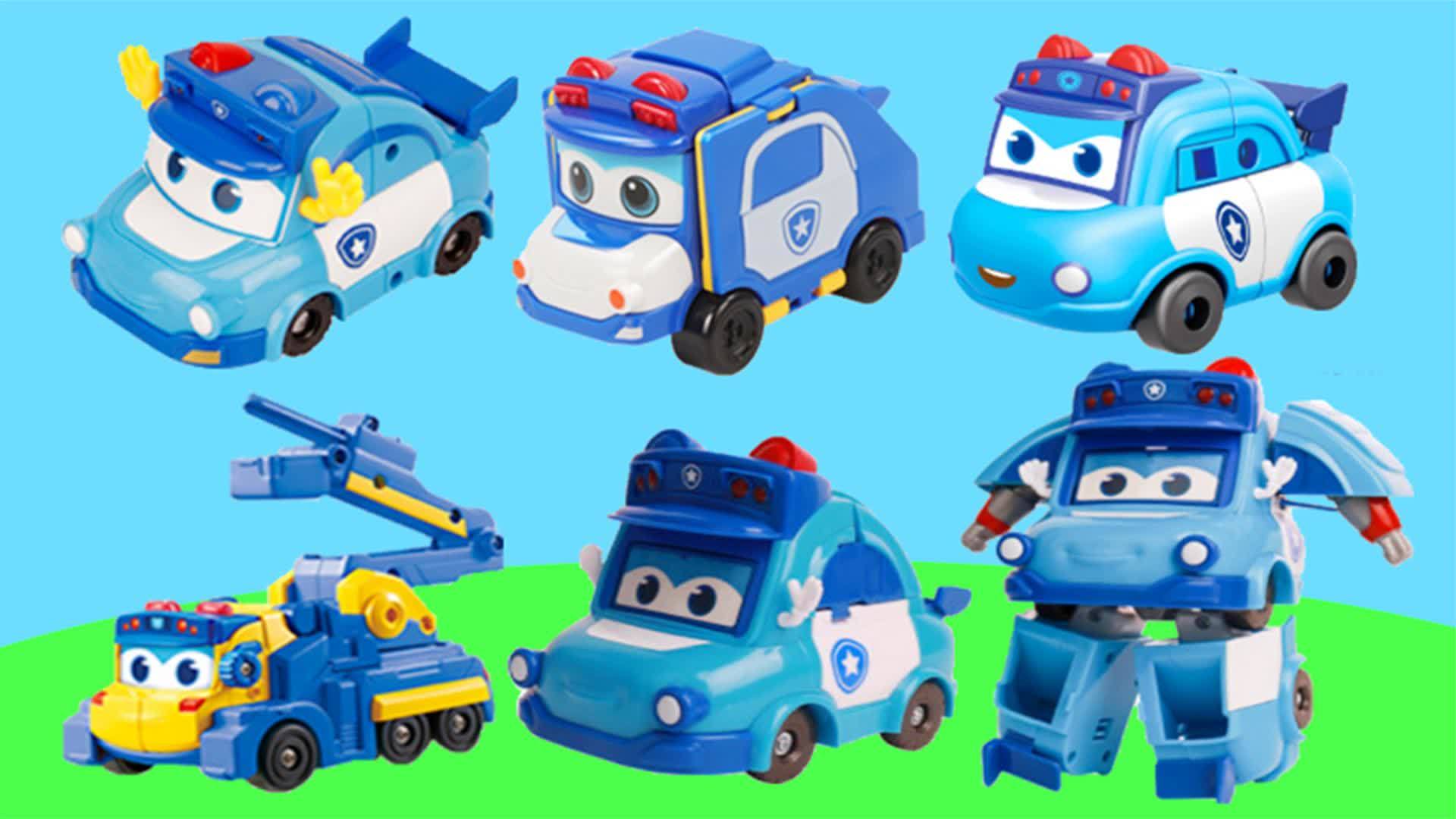 试玩百变校巴警长歌德系列变形玩具,有反转车磁力车和校巴机器人