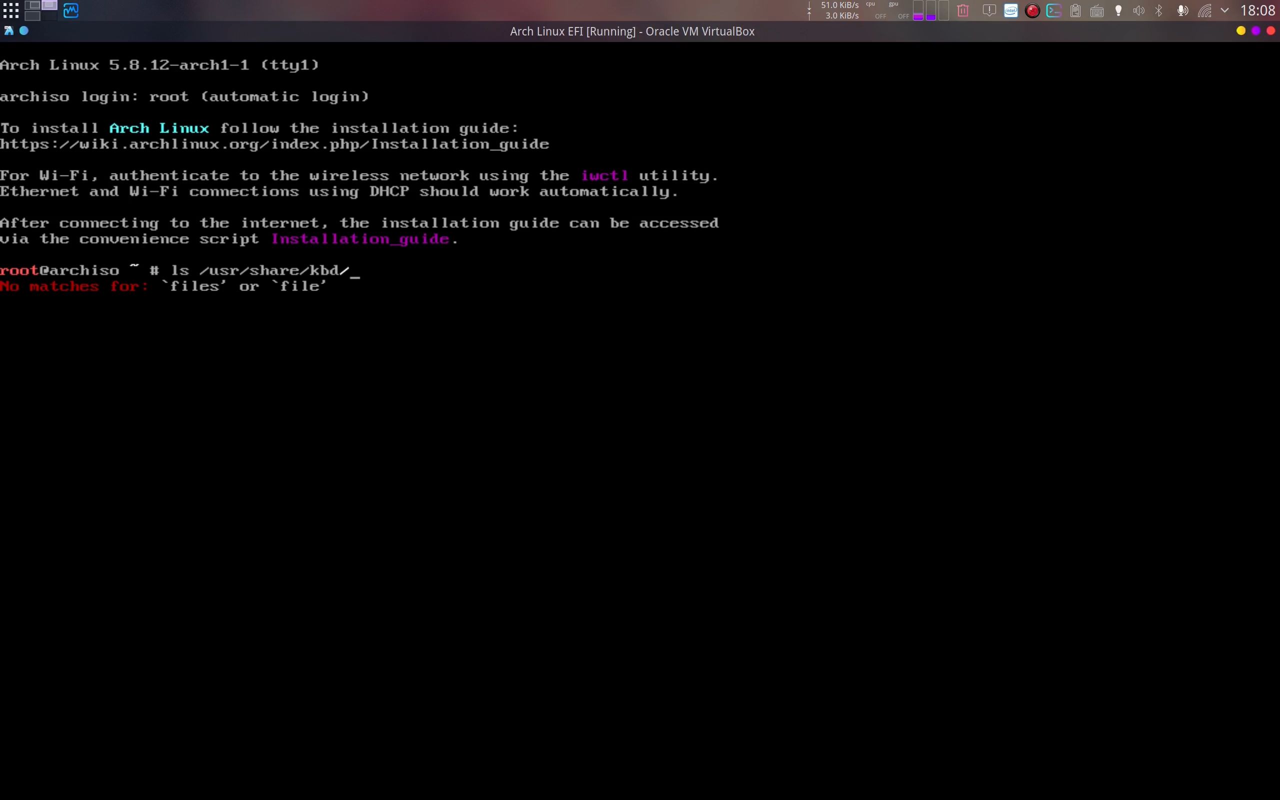 Arch Linux安装过程分享(2020/10/11)