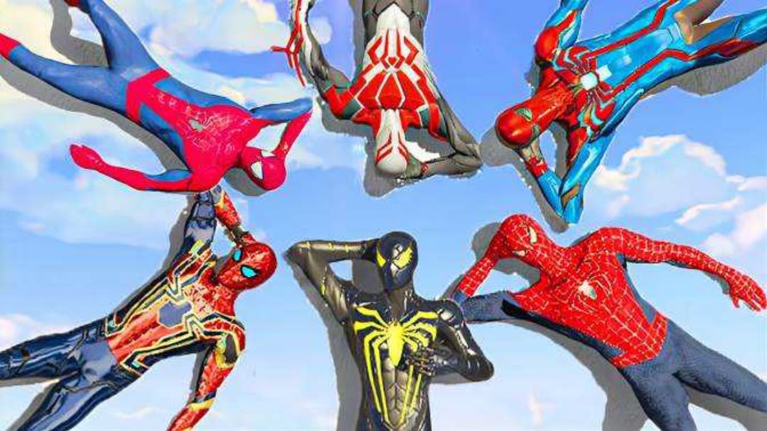 蜘蛛侠模拟器:空中竟出现五颜六色的蜘蛛侠,学会了克隆?