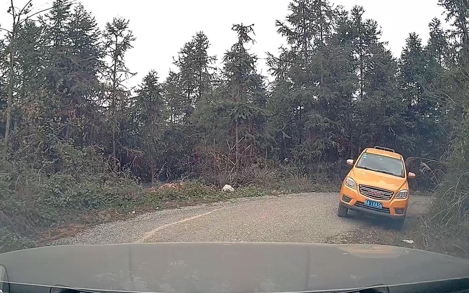 湖南山上窄路开车,陡坡转弯遇到皮卡车,这会车尴尬了