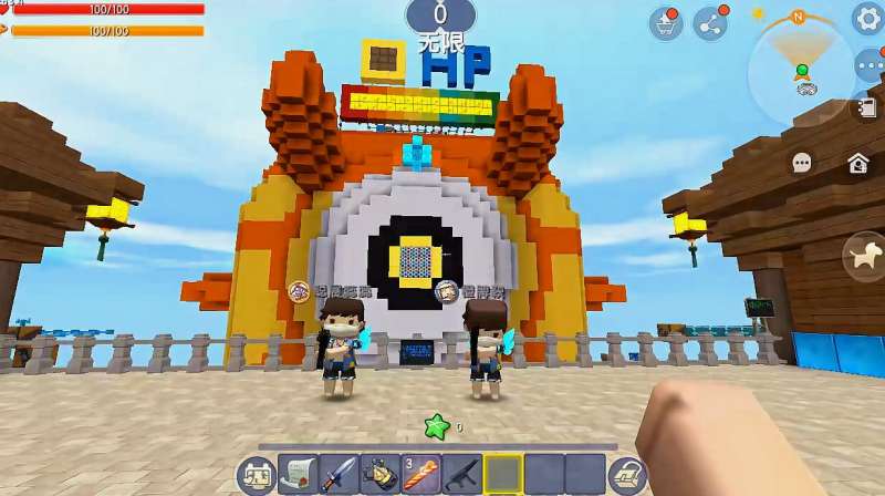 迷你世界:大战BOSS萌眼咚咚,糖糖和熊孩子联合大战萌眼咚咚