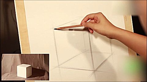 素描图片大全简单漂亮素描基础教程石膏几何体正方体结构写生素描