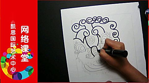 专业二1-6:舞狮黑白画