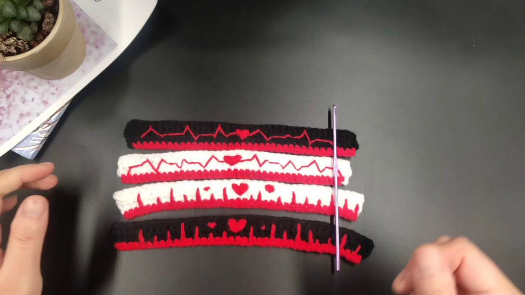 情侣心动手环编织教程毛线手工编织 diy