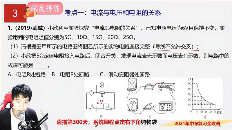 中考物理复习:探究电流与电压和电阻的关系,典型实验题精讲