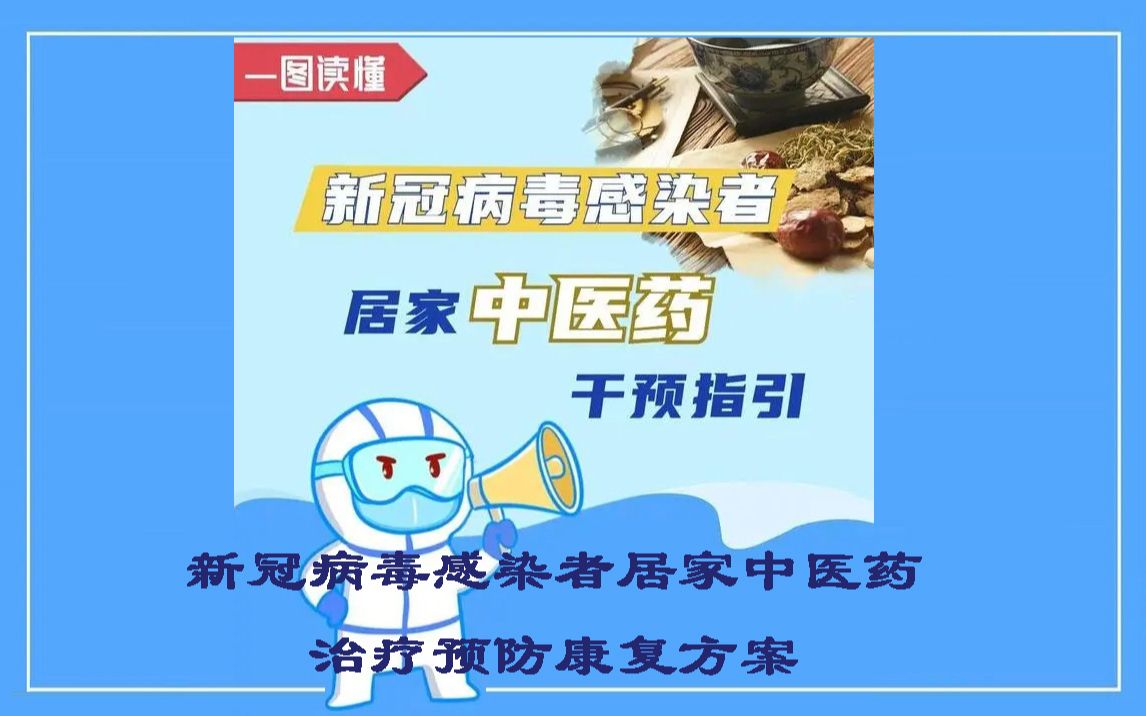 新冠病毒感染者居家中医药治疗预防康复方案