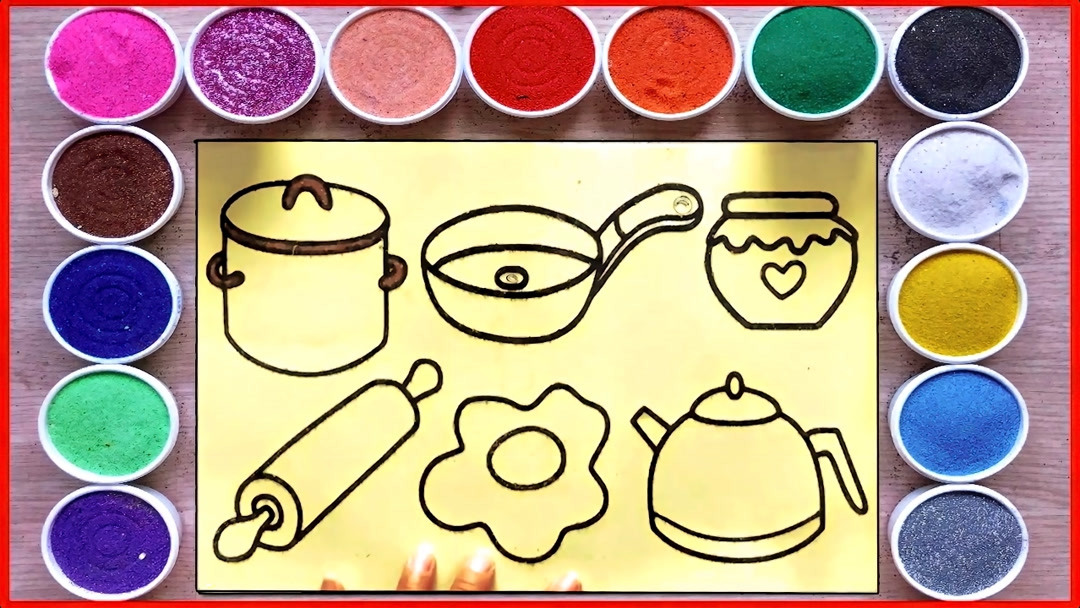 简笔绘画:用简单的厨具套装,来做一顿美味的晚餐吧!