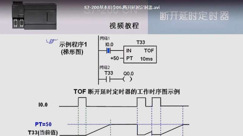西门子PLC,S7-200系列编程教学,断开延时定时器讲解说明