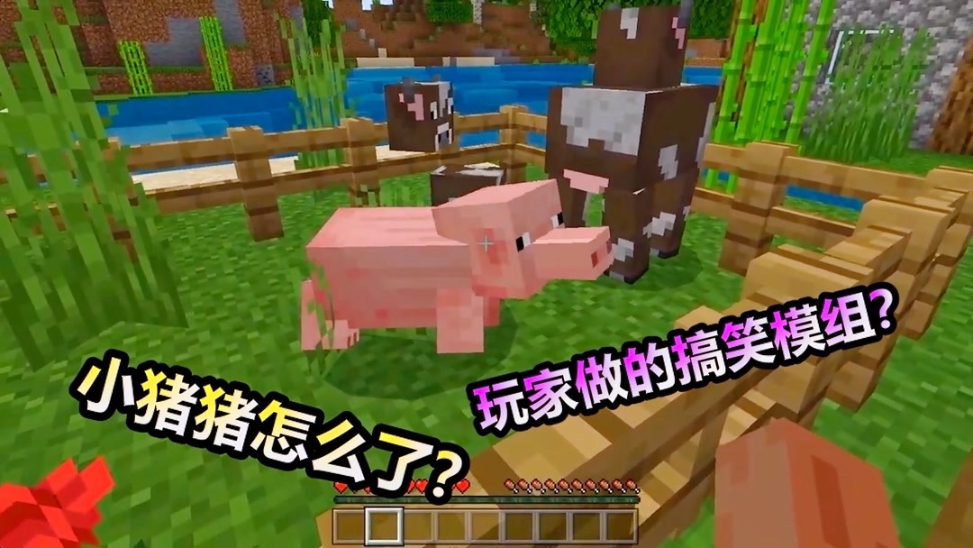 MC我的世界:小猪猪怎么了?鼻子这么长,老玩家做的搞笑模组