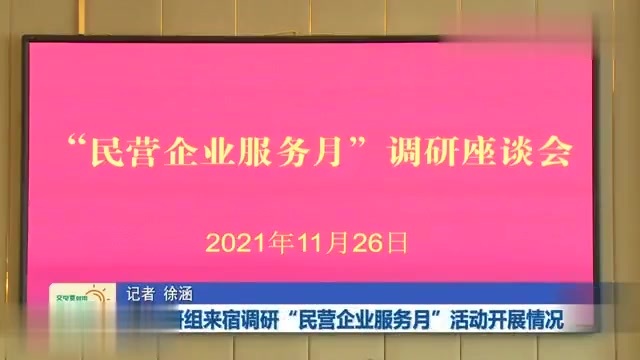 省调研组来宿调研"民营企业服务月"活动开展情况