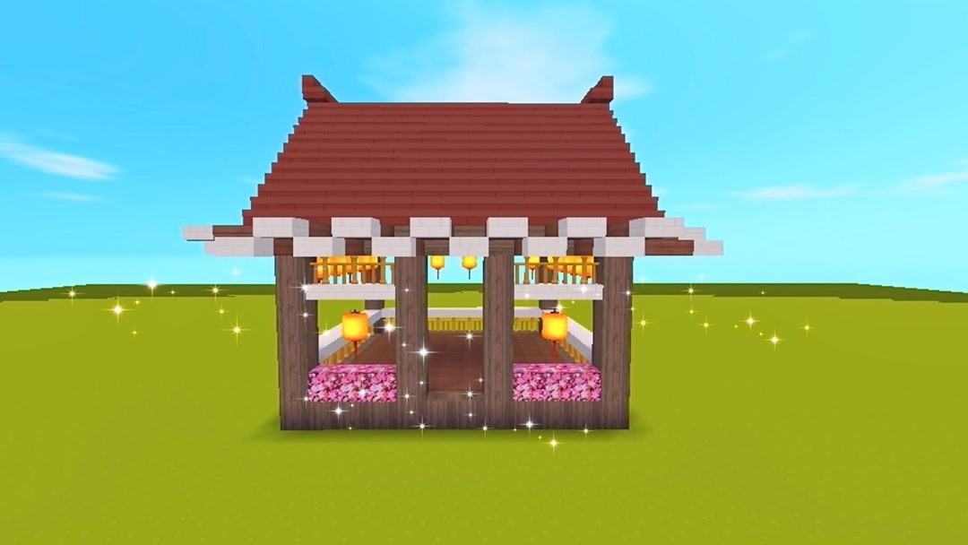 迷你世界:“桃木古风凉亭”制作教程!超简单的古风房子教程!