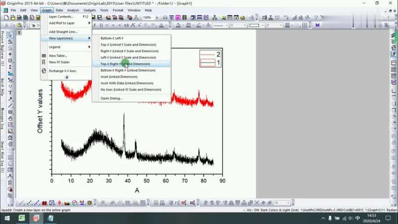 用Origin软件做出优美的XRD图谱