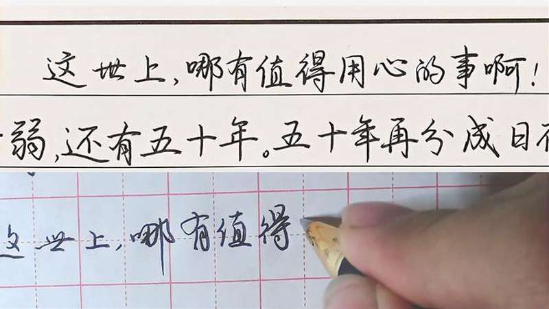 硬笔行书章法点评:这世上值得用心的事