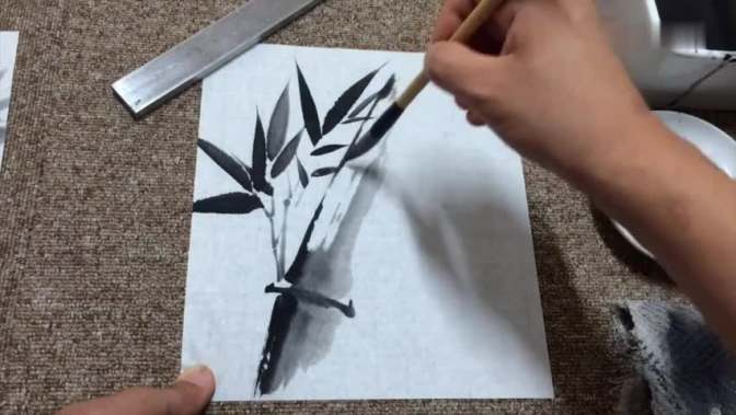 「水墨画」超简单的竹子 水墨画法 新手向