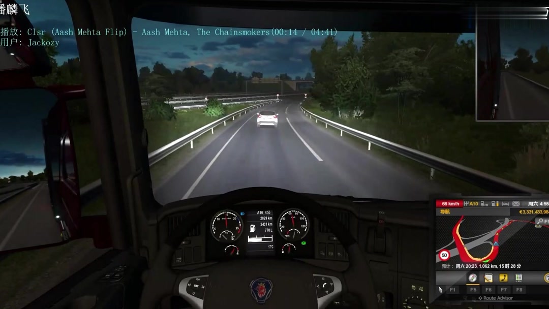 欧洲模拟卡车2:看见大客车必须要超车!