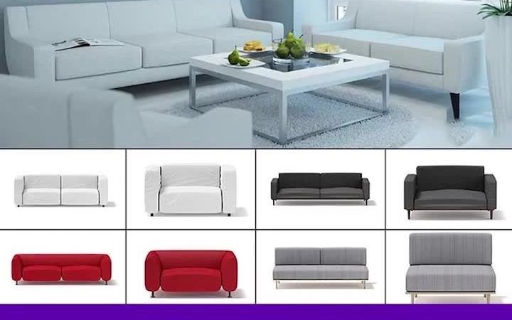 室内家具沙发椅子咖啡桌子C4D MAX FBX OBJ MA_MB 3D模型