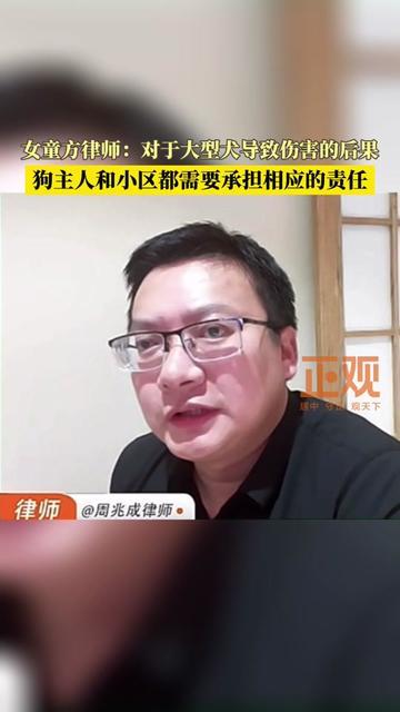 律师:狗主人和小区都需要承担责任。#被狗咬伤女童